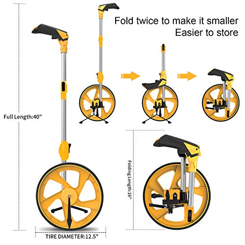 Zozen Distance Measuring Wheel in Feet and Inches, Collapsible Measure ...