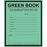 Green Book Examination Book: College Ruled, 8.5" x 11" (Inches) - 12 ...