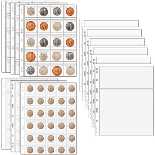 12 Sheets Coin Pages Coin Collection Pages Paper Money Collection Pages ...