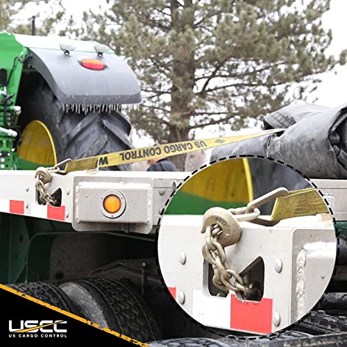 US Cargo Control Chain Ratchet Straps (4-Pack), 2 Inch x 30 Foot Yellow ...