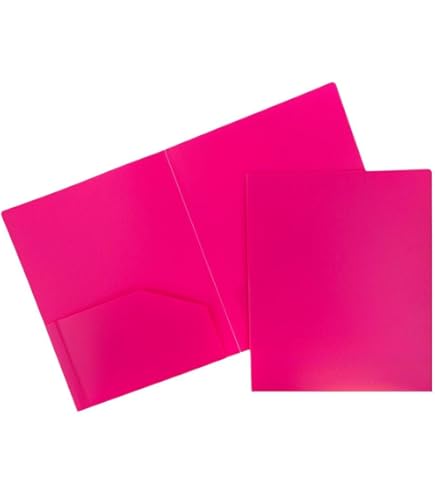 JAM PAPER Laminated Two Pocket Folders Hot Pink Glossy JAM PAPER Hot ...