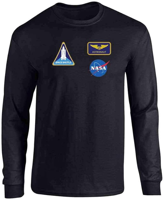 NASA Approved Astronaut Uniform Patches Costume Long Sleeve T-Shirt ...