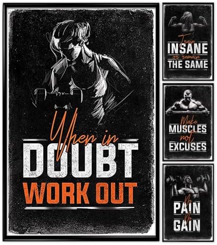 Gym Posters for Home Gym Decor, Motivational Posters for Gym, Workout ...