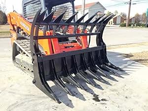 Amazon.com: Skid Steer 84" Root Rake Grapple Attachment with ...