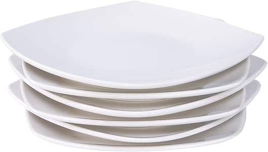 Amazon.com | Cutiset 8 Inch Porcelain Square Salad/Desert Dinner Plates ...