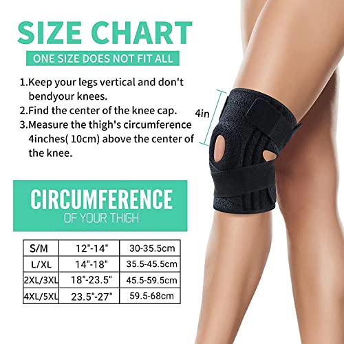 ABYON Plus Size Knee Braces for Knee Pain with Side Stabilizers for Man Women.Relieves Meniscus ...