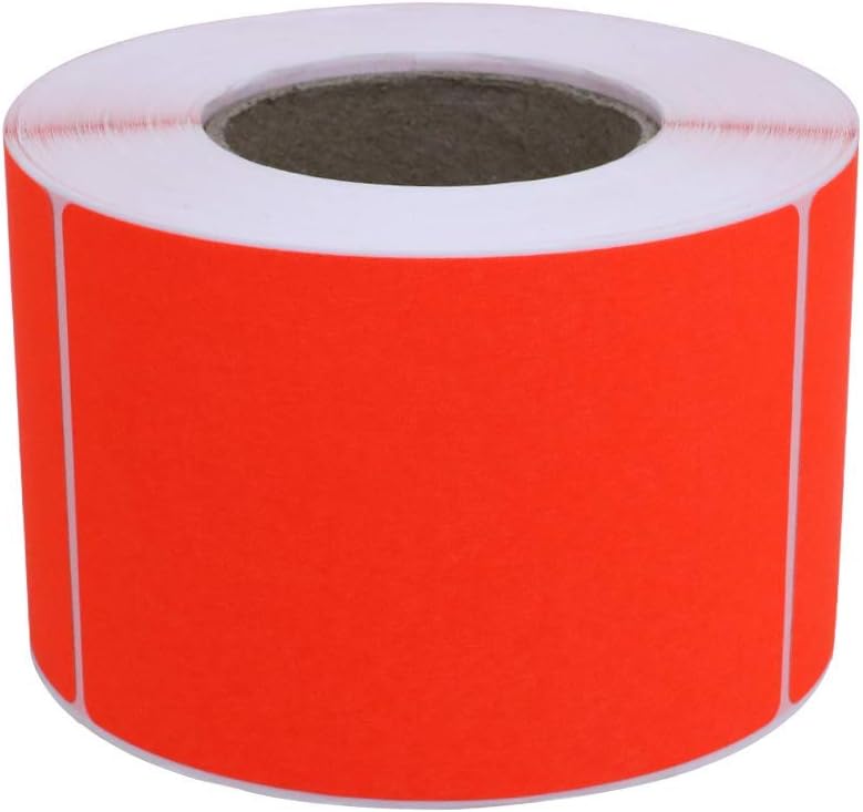 Amazon.com : Hybsk 2x3 Inch Color-Code Labels Fluorescent Red Sticker ...