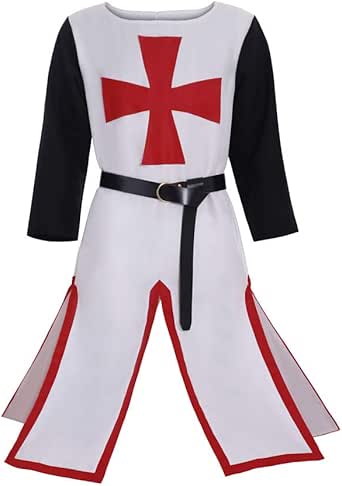 Amazon.com: CosplayDiy Men's Medieval Crusader Knight Templar Surcoat ...