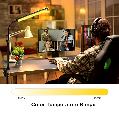 RGB Led Video Light Stick Wand with Stand, QEUOOIY 360° Full Color 2500 ...