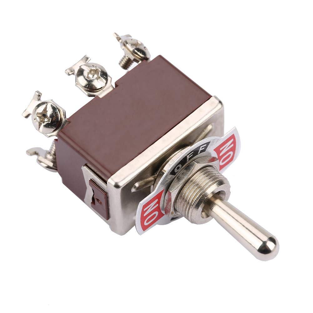 6 Pin 12mm 15A 250V AC ON-OFF-ON 3 Position Momentary Toggle Switch ...