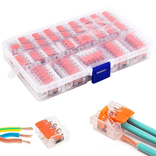 75 Pack Lever Nuts Assortment, Wire Connector Pack Compact Splicing ...
