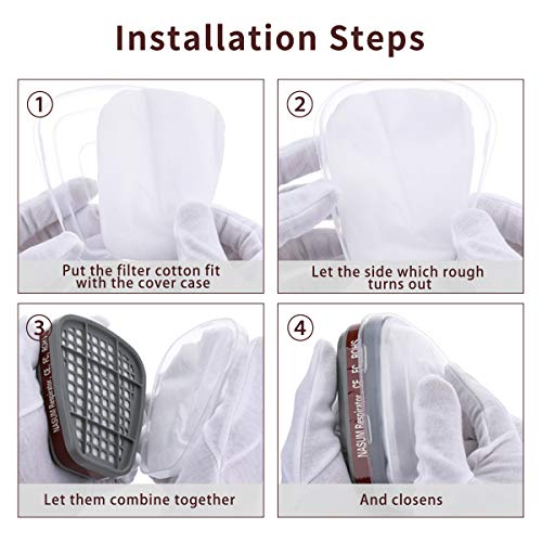 NASUM Face Cover Filters P-A-1 Filter, 2pcs Face Cover Filters + 2pcs ...
