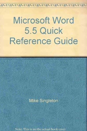 Microsoft Word 5.5 Quick Reference Guide : Amazon.es: Libros