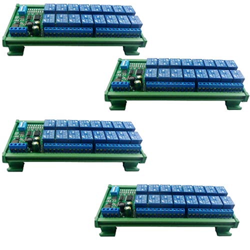 Eletechsup DC 12V 16 Ch RS485 Relay Board Modbus RTU UART Remote Control Switch DIN35 Rail Box ...