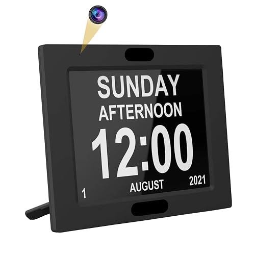 AMZCEV 2K Hidden Camera - 8'' Digital Photo Frame - Calendar Alarm ...