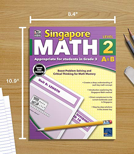 Singapore Math Grade 3 Workbook, 3rd Grade Multiplication, Division ...