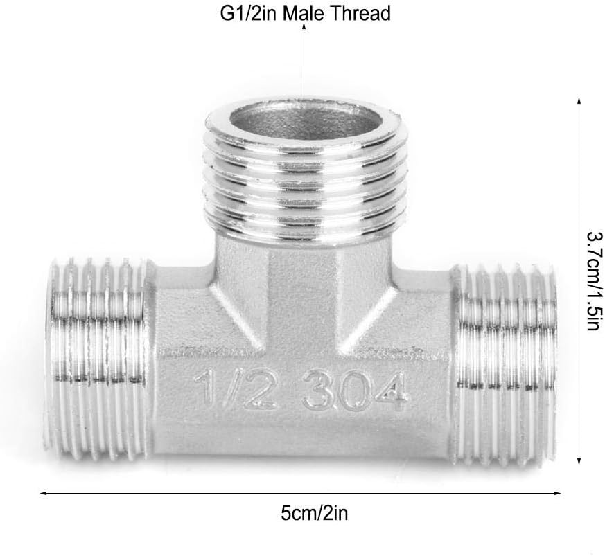 Duokon 3-Way Male Pipe Interconnector G1/2in Male Thread Stainless ...