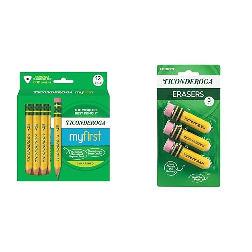 Ticonderoga My First Short Triangular Wood-Cased Pencils, 2 HB Soft, 12 ...