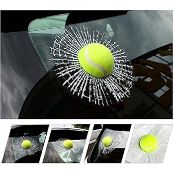 Amazon.com: COGEEK Broken Glass 3D Sticker Car Window Ball Hits Self ...