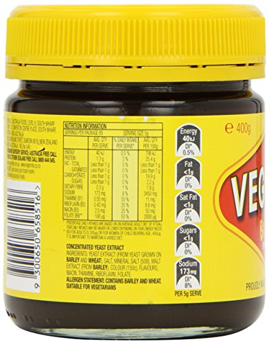 Vegemite Ingredients Jar