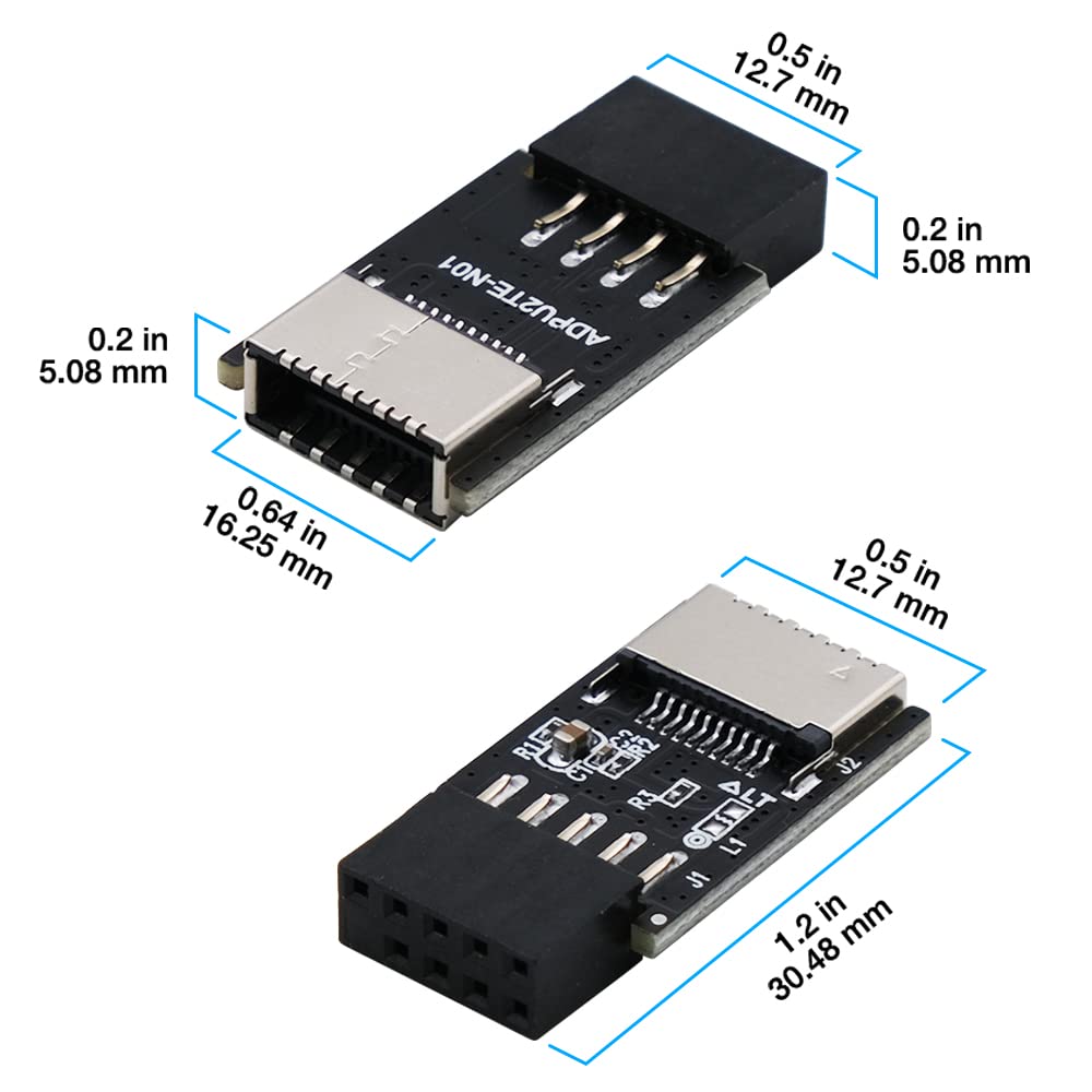 Mua EZDIY-FAB USB 2.0 Internal Header (9-Pin) to USB 3.1/3.2 Type-C (20 ...