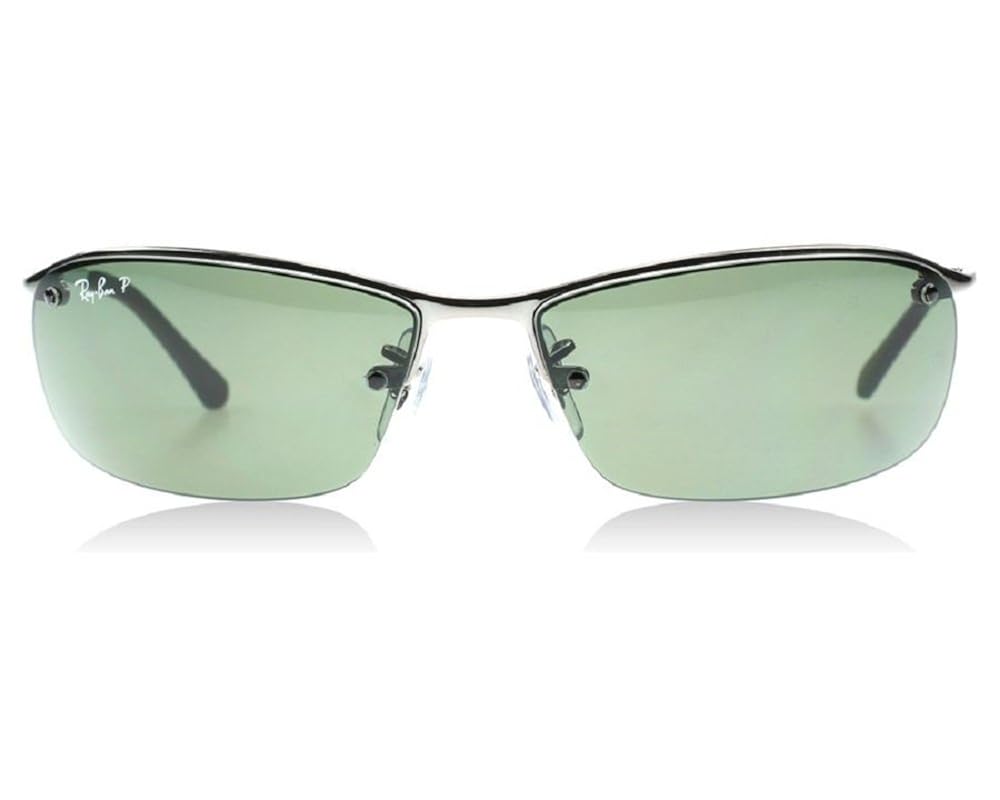 Ray-Ban Men's Polarized RB3183-004/9A-63 Silver Semi-Rimless Sunglasses ...