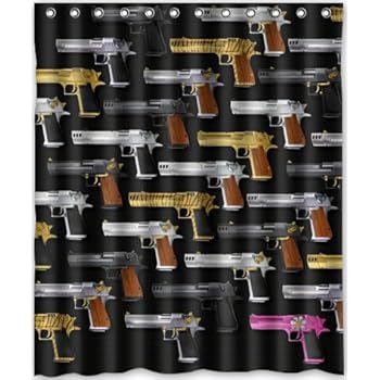 Amazon.com: 60"x72" Inches Pistol Gun Shower Curtain New Waterproof ...