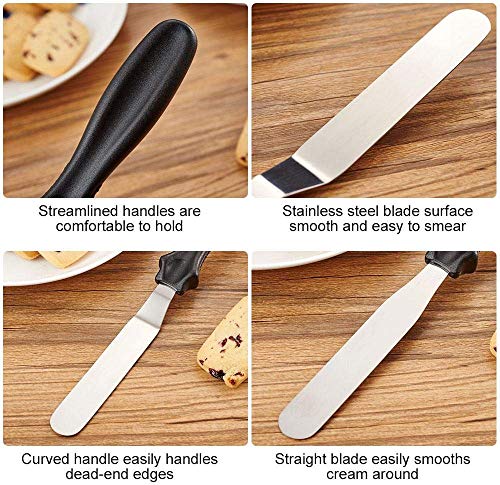 Angled Metal Icing Spatula Set- 3 pcs 9 inch Stainless Steel Palette ...