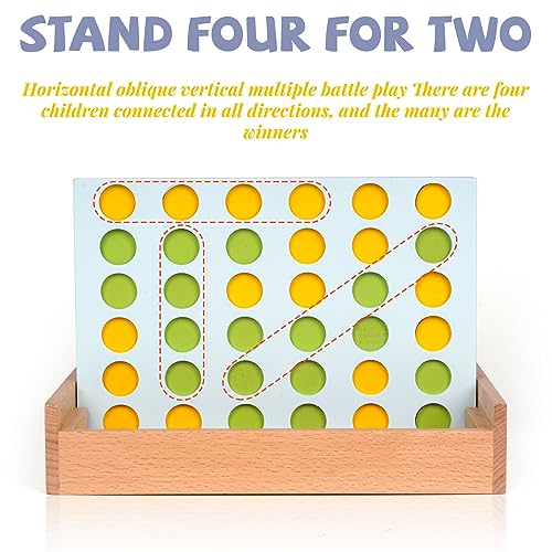XAOHAO Wooden 4 in a Row Game for Kids and Adults- Strategy Board Game ...