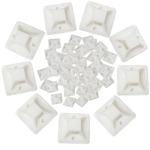 1" Cable Wire Zip Ties Mounts - 200 Pack - Self ADHESIVE Clips Base ...