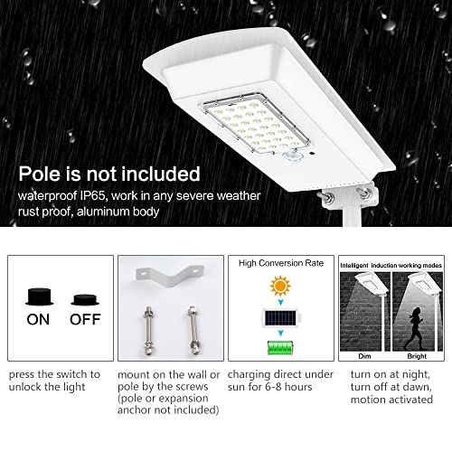 TENKOO Solar Street Lights Outdoor Dusk to Dawn LED Pole Lamp with Motion Sensor Waterproof IP65 ...