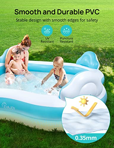 Inflatable Swimming Pool, EVAJOY Inflatable Pool for Kids, Adults ...
