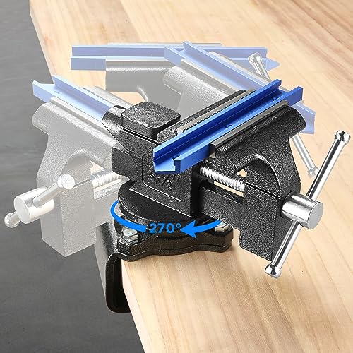 Bench Vise, 4-1/2" Table Vise For Workbench,2-in-1 Multi-Purpose Heavy ...