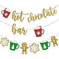 Amazon.com: Hot Chocolate Bar Glittery Christmas Banner + Ginger Bread ...