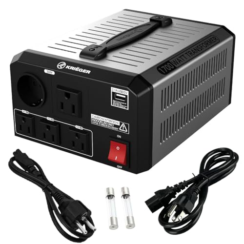 Krieger 1700 Watt Voltage Transformer, 110/120V to 220/240V Step Up ...