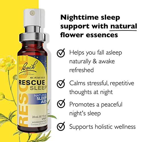 Bach RESCUE SLEEP Spray 20mL, Natural Sleep & Stress Relief Aid ...