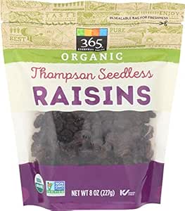 365 Everyday Value, Organic Raisins, Thompson Seedless, 8 oz: Amazon ...