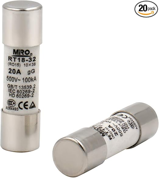 Ucland 10mm x 38mm Quick Fast Blow Ceramic Fuse Link 6A 500V AC RT14 RT18 R015 20 Pcs ...