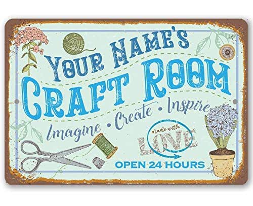 Amazon.com: Personalized Craft Room - Durable Metal Sign - 8" x 12" or ...