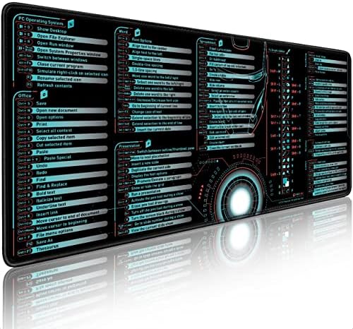 Windows, Office, Adobe Photoshop Shortcut Keys Large Computer Mouse Mat ...