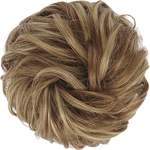 FESHFEN Messy Bun Hair Piece, Messy Hair Bun Scrunchies for Women Brown ...