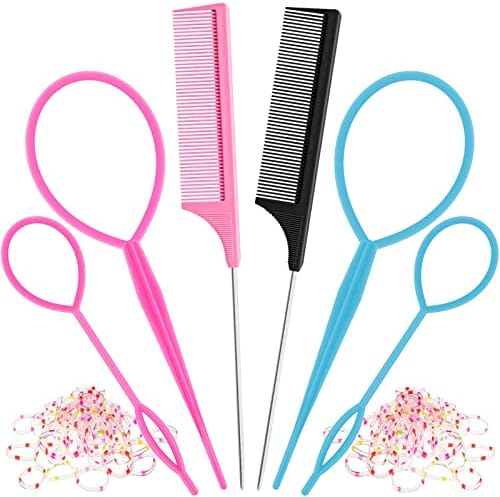 Schembo 6Pcs Hair Loop Tool Set with 4 Hair Tail Tools French Braid ...