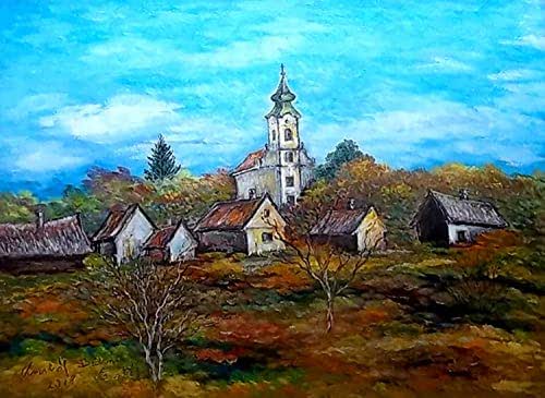 Amazon.com: Village - Wall Decor Famous Oil Paintings, Hand Painted ...