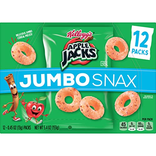 Kellogg's Apple Jacks Jumbo Snax Cereal Snacks, Lunch Snacks, Original ...