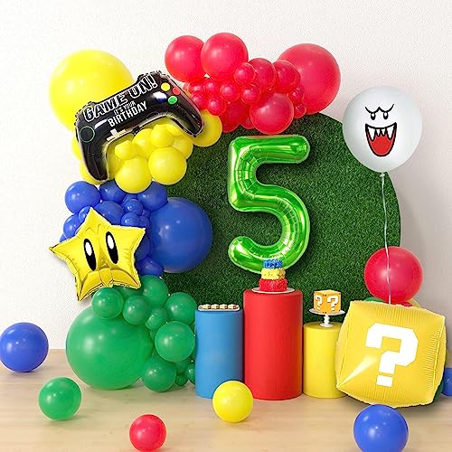 109PCS Red Blue Yellow Green Balloon Garland Arch Kit with and Question ...