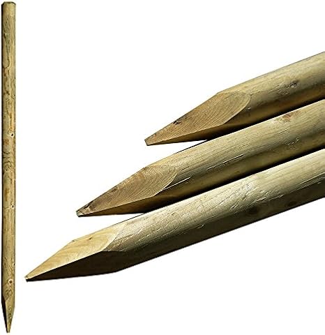 True Products 5 Pack - 1.2m (4ft) x 50mm Machined Round Wooden Treated ...