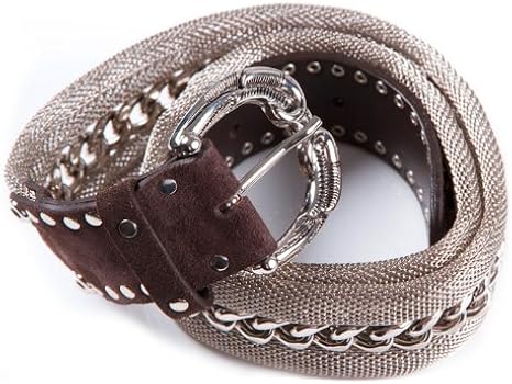 Nanni Milano Belts Leather Metal Belt Brown 85: Amazon.de: Bekleidung