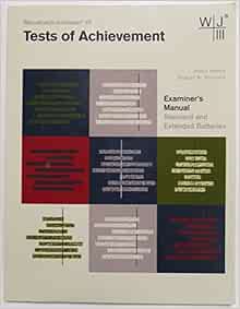 Woodcock-Johnson III tests of achievement : examiner's manual: Amazon ...