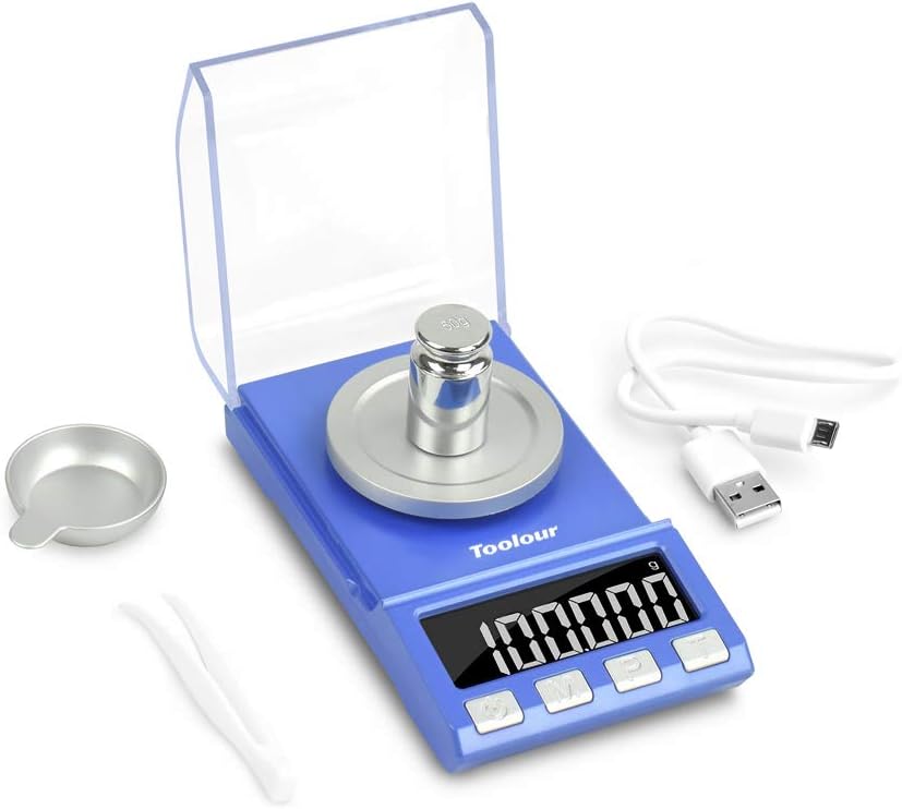Digital Pocket Scale Toolour 100 x 0.001g Multifunction Jewelry Scale ...