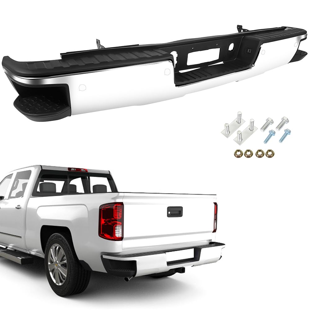 SCITOO Heavy Duty Steel Rear Bumper fit for 2014-2018 for Chevy for ...